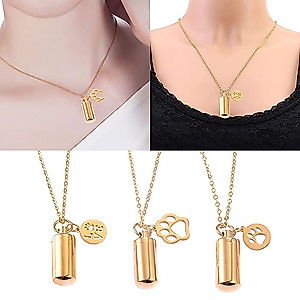 Stainless Steel Pet Urns Holder Necklace For Dogs Cats Pet Memorial NecklaceKeepsake Loss Pet Memory Urn Holder Jewelry Memorial Jewelry For Pets Ashes Container Pendant For Pets Pet Memorial Necklace