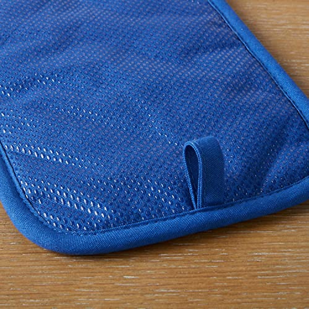 Martha Stewart Amber Floral Oven Mitt & Pot Holder Set 2-Pack, Blue/Green, OM: 7"x13" & PH: 7"x10"