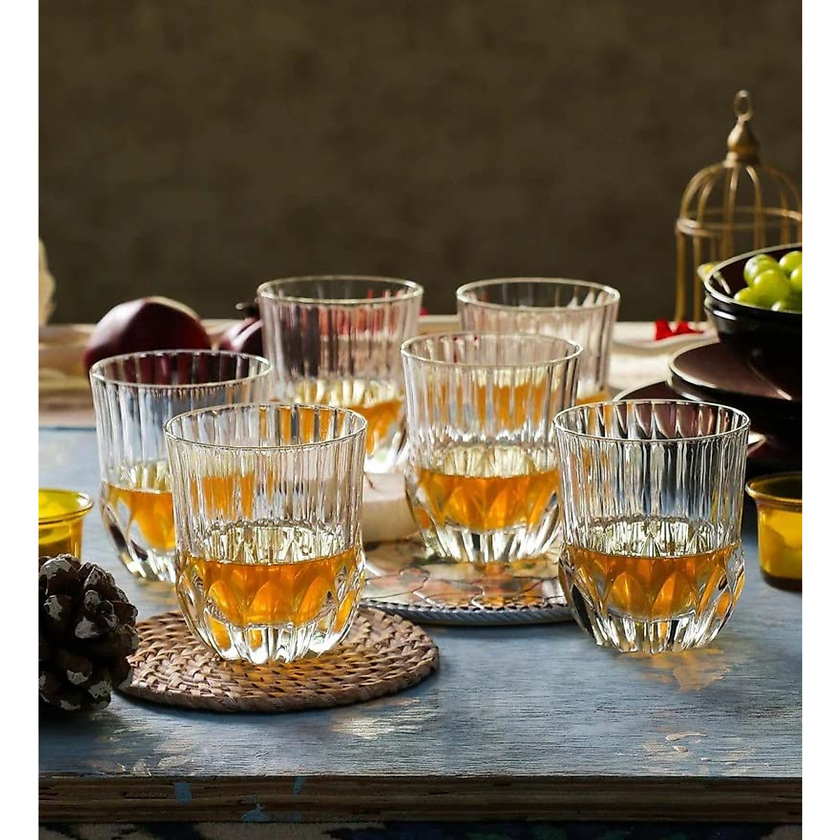 HISTORY COMPANY Luxury Crystal Double Rocks Glass, 2-Piece Set, Crafted in the Tuscany Region of Italy (Gift Box Collection)