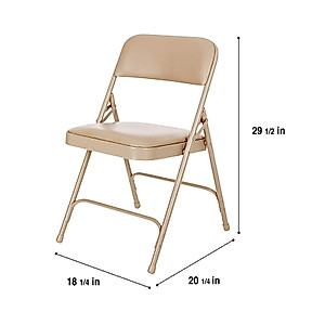 OEF Furnishings (4 Pack Premium Vinyl Padded Folding Chair, Beige