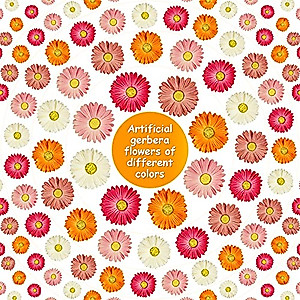 Artificial Daisy Artificial Flowers Gerbera Daisy Fake Gerbera Daisies Fake Flowers Bouquet 15 Inch for Wedding Bridal Bouquet Party Home Kitchen (White, Pink, Yellow, Orange, Rose, Coral,18 Pieces)