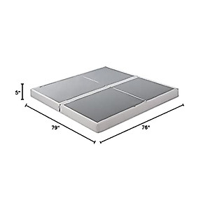 ZINUS No Assembly Metal Box Spring / 5 Inch Mattress Foundation / Sturdy Metal Structure, Split King