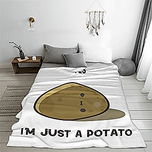 Smier Direct Cute Potato Soft Comfy Flannel Blanket Fluffy Queen Plush Throw Twin Cozy Outdoor Picnic Living Room Travel Couch 80x60in for Adult