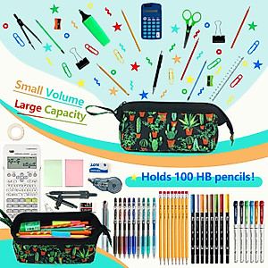 Pencil Case Durable Lightweight,Makeup Bag With Smooth Zipper, Multifunction Cosmetic Bag Easy Grip Handle,Suitable For Boys, Girls And Adults. For School Supplies And Cosmetics