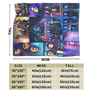 BNALAO Descendants Cartoon 3 Movie Blanket Cartoon Throw Flannel Blankets Lightweight Comfortable Bedding Gifts for Kids Adult 50"X40"