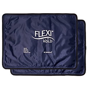 2 FlexiKold Gel Ice Packs (Standard Large: 10.5" x 14.5") - Reusable Cold Pack for Injuries, for Back Pain Relief, Migraine Relief Pad, After Surgery, Postpartum, Headache, Shoulder - 6300-COLD 2PK