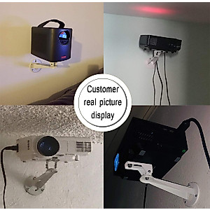 2-Be-Best Mini Projector Wall Mount, Angle Adjustable Projector Mount for Wall, Projector Hanger with Load 11 lbs Length 7.9" 1/4" Mounting Screw,Projector Mount, White
