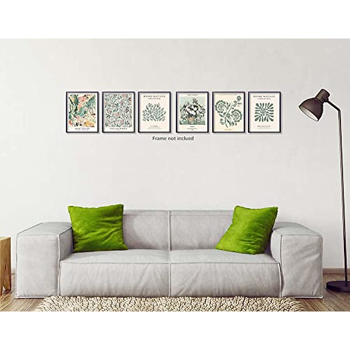 Green Gallery Flower Market Posters for Room Aesthetic Floral Set of 6 Famous Matisse William Morris Van Gogh Canvas Wall Art Botanical Plant Print Painting Danish Pastel Wall Decor 8x10in Unframed