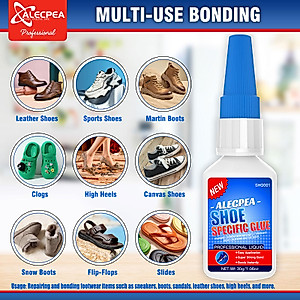 ALECPEA 30g Shoe Glue - Ultimate Strength Adhesive for for Soles Boots Sneakers Heels Hiking Shoes Leather Handbags - Quick Set in 15 Seconds