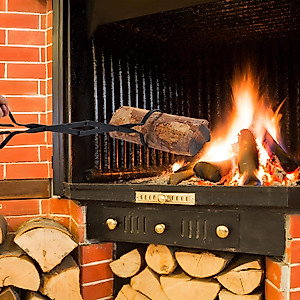 Heavy Duty Fireplace Fire Pit Campfire Bonfire Fire Tong and 32 inch Long Fire Poker Set with Traveling bag, firewood Grabber Tool for Wood-Burning for Solo Firepit Indoor and Outdoor use