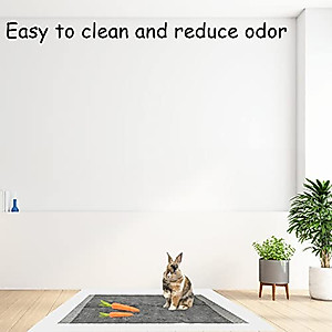 MUYG 100 PCS Disposable Rabbit Pee Pads,Pet Pees Pad,Cage Black Carbon Liner,Super Absorbent Leak Proof Cushion Reduce Odor Bunny Training Accessories for Kitten Puppy Hamsters Hedgehog