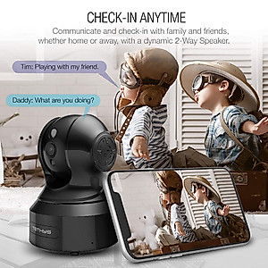 TETHYS Wireless Security Camera 1080P Indoor [Work with Alexa] Pan/Tilt WiFi Smart IP Camera Dome Surveillance System w/Night Vision,Motion Detection,2-Way Audio,Cloud for Home,Business, Baby Monitor