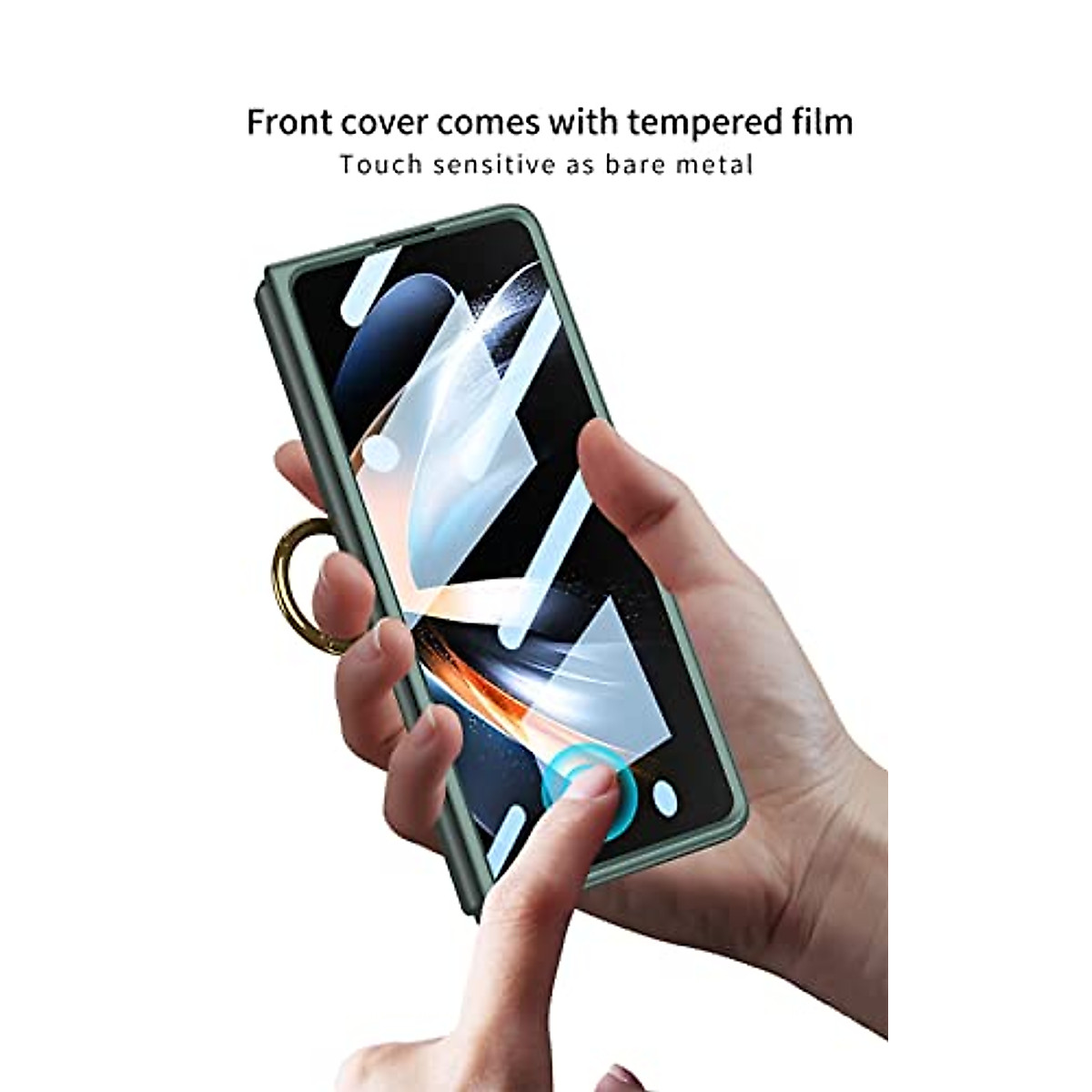 BAILI Samsung Z Fold 4 Case with Ring,Ultra -Thin Z Fold 4 Case,Galaxy Z Flip 4 Case,Military Grade Drop Protective Case,(Ring,Silver)