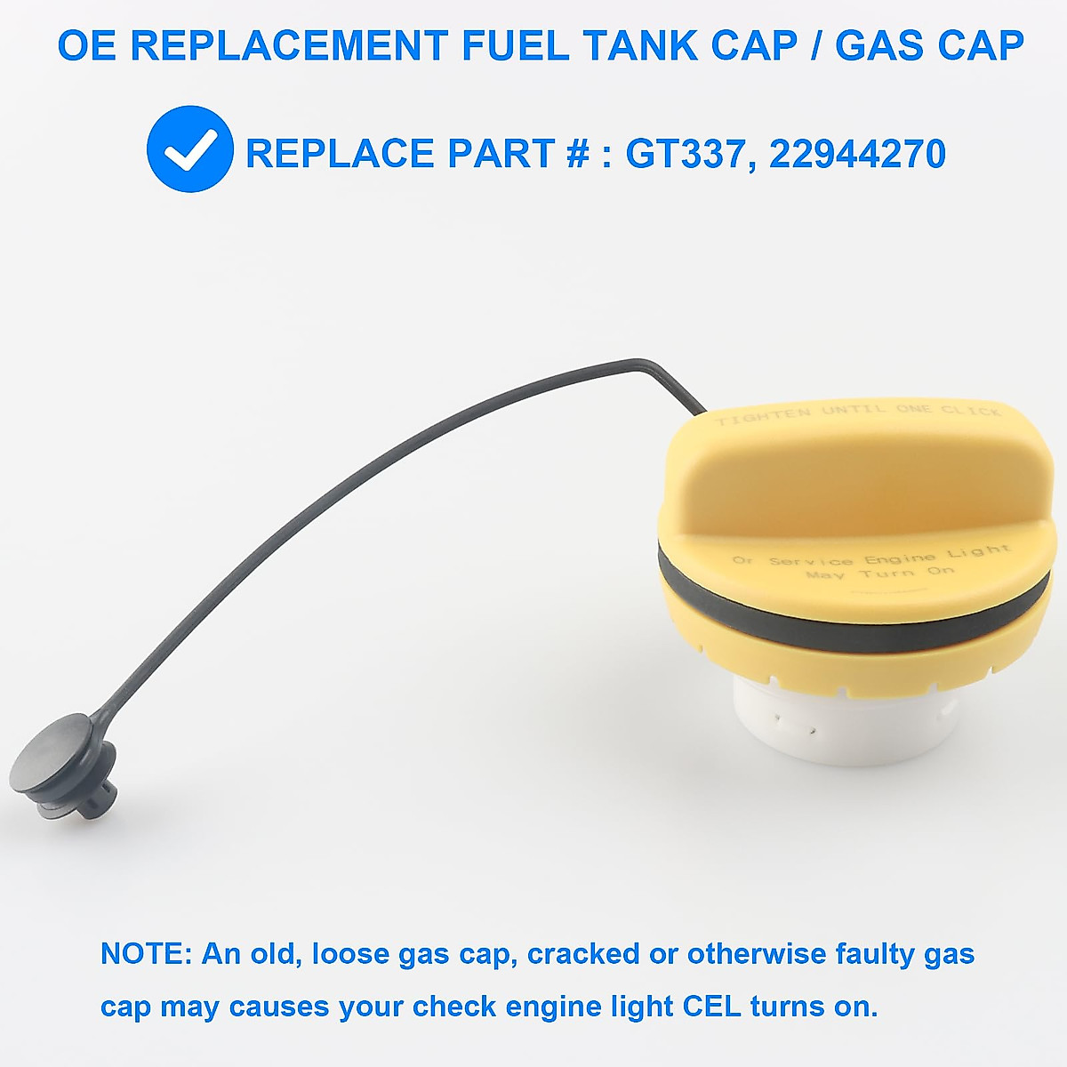Gas Cap, Fuel Cap Replace GT337 Compatible with Buick Cadillac Chevy GMC - 2012-2016 LaCrosse, 2011-2013 Regal Caprice, 2011-2017 Equinox, 2014-2020 Impala, 2011-2017 Terrain, 2012-2013 SRX, 2013 ATS