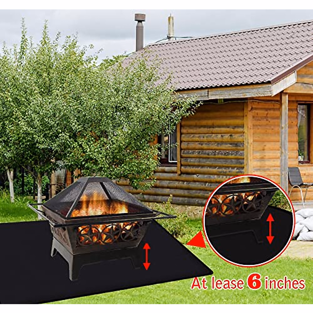 SIRUITON Large Under Grill Mats, 75″x36 inch Under BBQ Mat Protect Decks and Patios from Grease Splatter, Absorbent Oil Reusable and Washable, Fire Pit Ember Mat