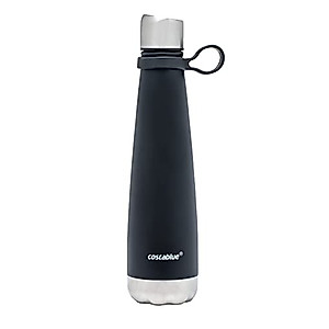 Costablue Insulated Water Bottle - On-The-Go Refillable Stainless Steel Water Bottles For Adults, Reusable Thermos Travel Tumbler With Leak-proof Lid For Hot & Cold Beverages (17 Oz. Matte Black)