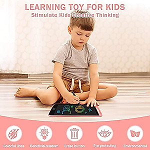 LCD Writing Tablet 10 Inch Toddler Doodle Board,Colorful Drawing Tablets,Electronic Writing Pads, Educational and Birthday Gifts for 3 4 5 6 7 Years Old Girls Boys and Kids (Pink)