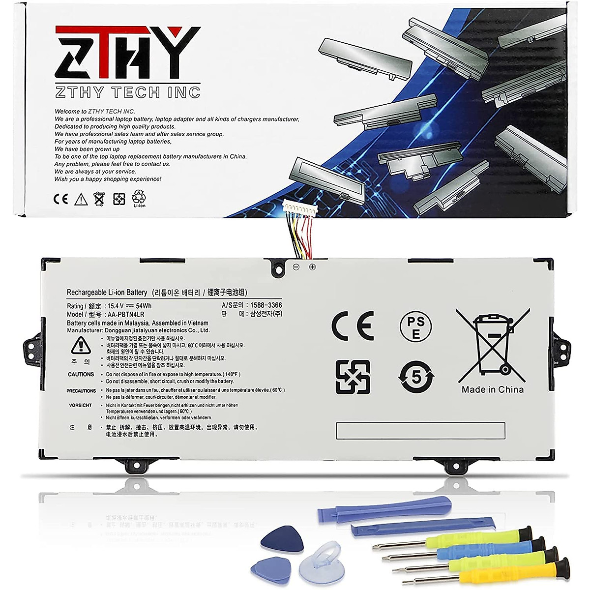 ZTHY AA-PBTN4LR Battery Replacement for Samsung 9 Pro 15" NP940X3M NP940X5M NP940X5N NP940X3M-K01US NP940X3M-K02US NP940X5M-X01US NP940X5N-X01US Series Notebook BA43-00386A 15.4V 54Wh