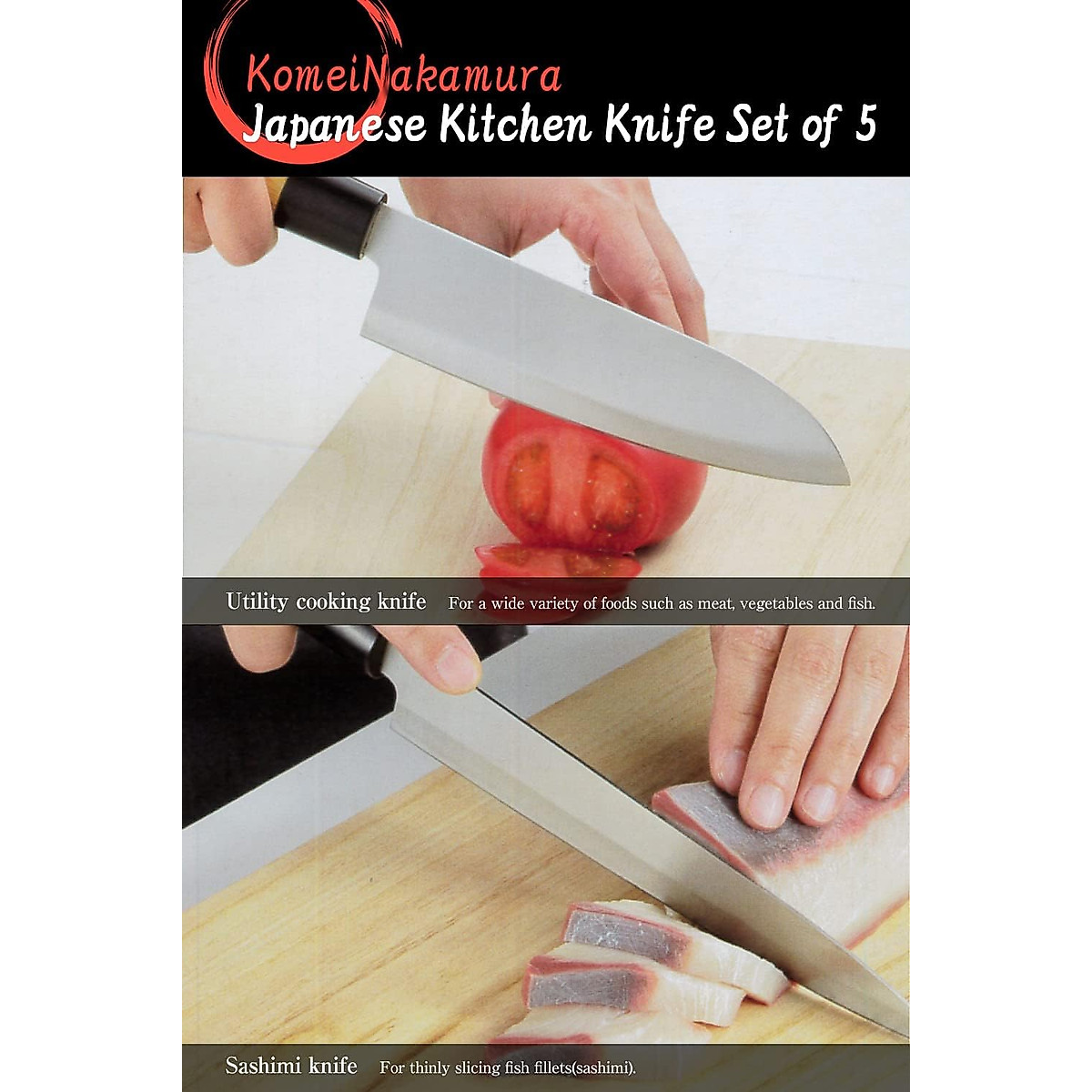 TSTADVANCE Kitchen Knife Set Of 5 Produced By Komei Nakamura Including Sushi Knife Japanese