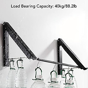 plplaaoo Clothes Drying Rack,Wall Mounted Drying Rack,Durable Aluminum Folding Clothes Drying Rack,Retractable Clothes Hanger Rack for Laundry Room Closet Storage Organization(Silver)