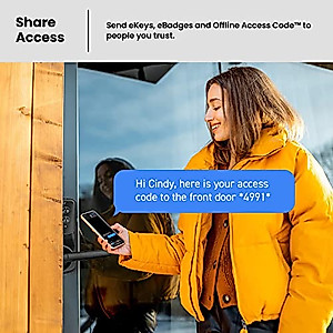 Lockly Secure Pro, Wi-Fi Smart Lock, Keyless Entry Door Lock, PIN Genie® Keypad, 3D Biometric Fingerprint Sensor, Voice Control, Auto Lock - Matte Black (PGD628WMB) - Latch Edition