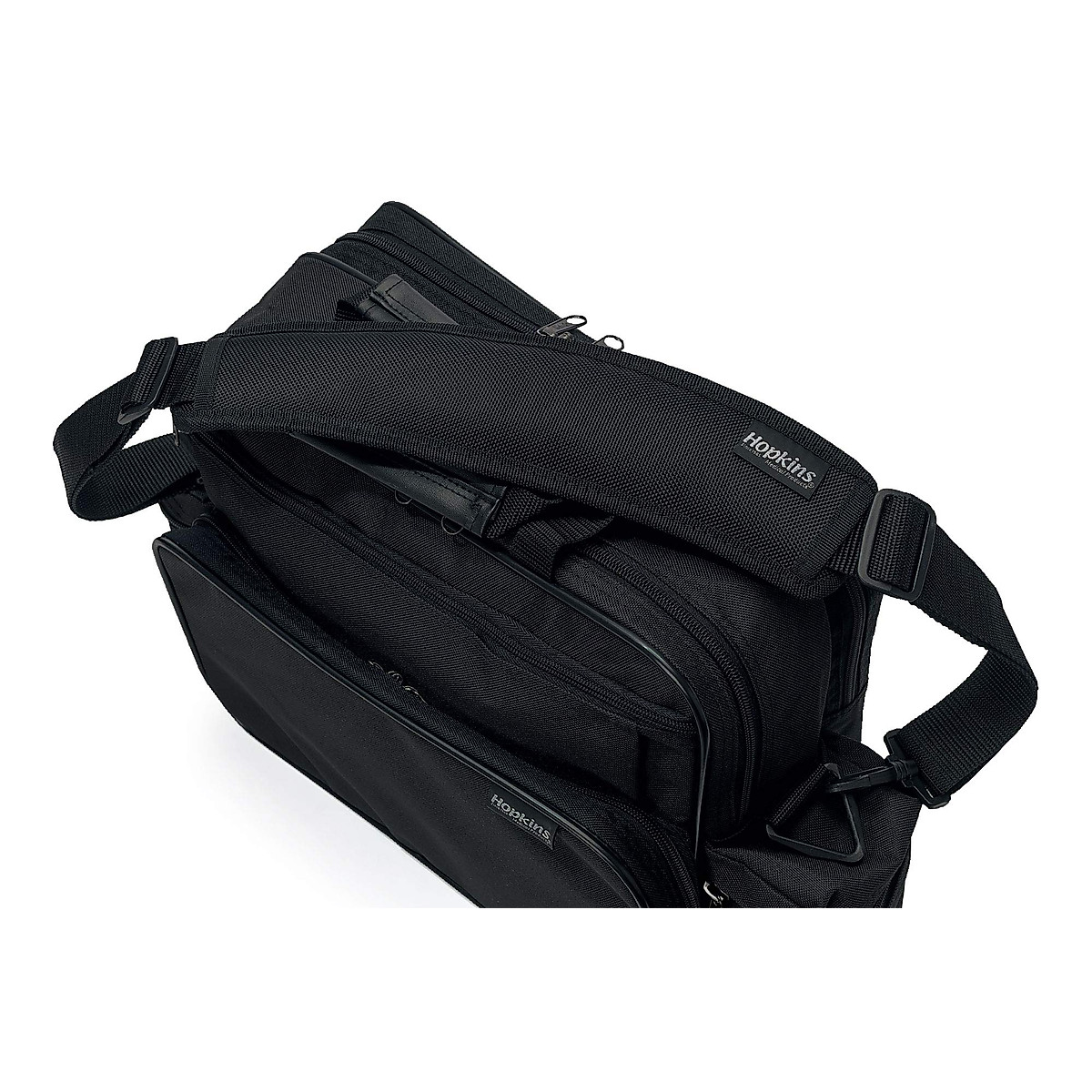 Hopkins Medical Products Home Health Shoulder Bag, 600D Waterproof Exterior, Large Storage Compartments, Removable Adjustable Shoulder Strap, 14x11.5x8