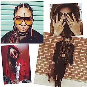 Honbay 7pcs Mix Style Silver Fake Septum Clicker Nose Ring Non Piercing Hanger Clip Body Jewelry