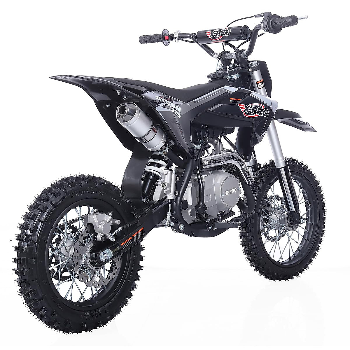 X-PRO Storm 125cc Zongshen Engine Kids Dirt Bike Pit Bike Youth Dirt Pit Bike with 4-Speed Manual Transmission, Big 14"/12" Tires! (Blue)