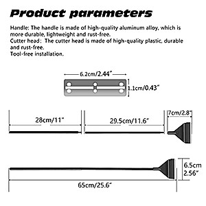 YOFOTHS Algae Scraper for Glass Aquariums Fish Tank Cleaner Tool with 10 Blades Aluminum Alloy Long Handle Tool-Less Installation 25.6inch/65cm