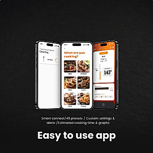 MASTRAD - Meat°it + - 100% Wireless Smart Meat Thermometer with Bluetooth Booster - Oven, BBQ, Grill, Smoker, Kitchen, Rotisserie