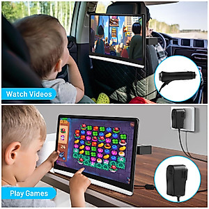 13.3 Inch 4K Android 11 Car Headrest Video Player, 2G+32G Rear Seat Car TV with 2.4G/5G WiFi, Car Headrest Screen Support Phone Wireless Connection Mirror Link, HDMI in+Out/Bluetooth/FM/USB