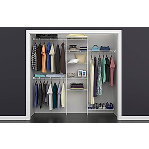 ClosetMaid 1608 Closet Organizer Kit with Shoe Shelf, 5-Foot to 8-Foot, White