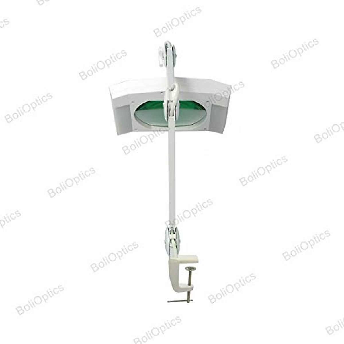 (Glass Lens) Professional LED Magnifying Lamp with Clamp, 7x6 inch Glass Lens, 1200 Lumens 5600K-6000K Daylight Bright 60 SMD LED, Work Light Mounting Bracket Clamp (5 Diopter) BoliOptics MG16302211
