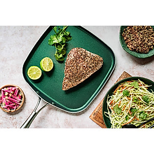 Granitestone Emerald Green 10 Inch Griddle Pan for Stovetop…