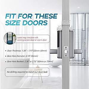 Smart Door Lock, OLUMAT Keyless Entry Door Lock Fingerprint Door Lock with Keypad Digital Door Lock with Handle for Home, Rental, Office and Hotel (Silver)