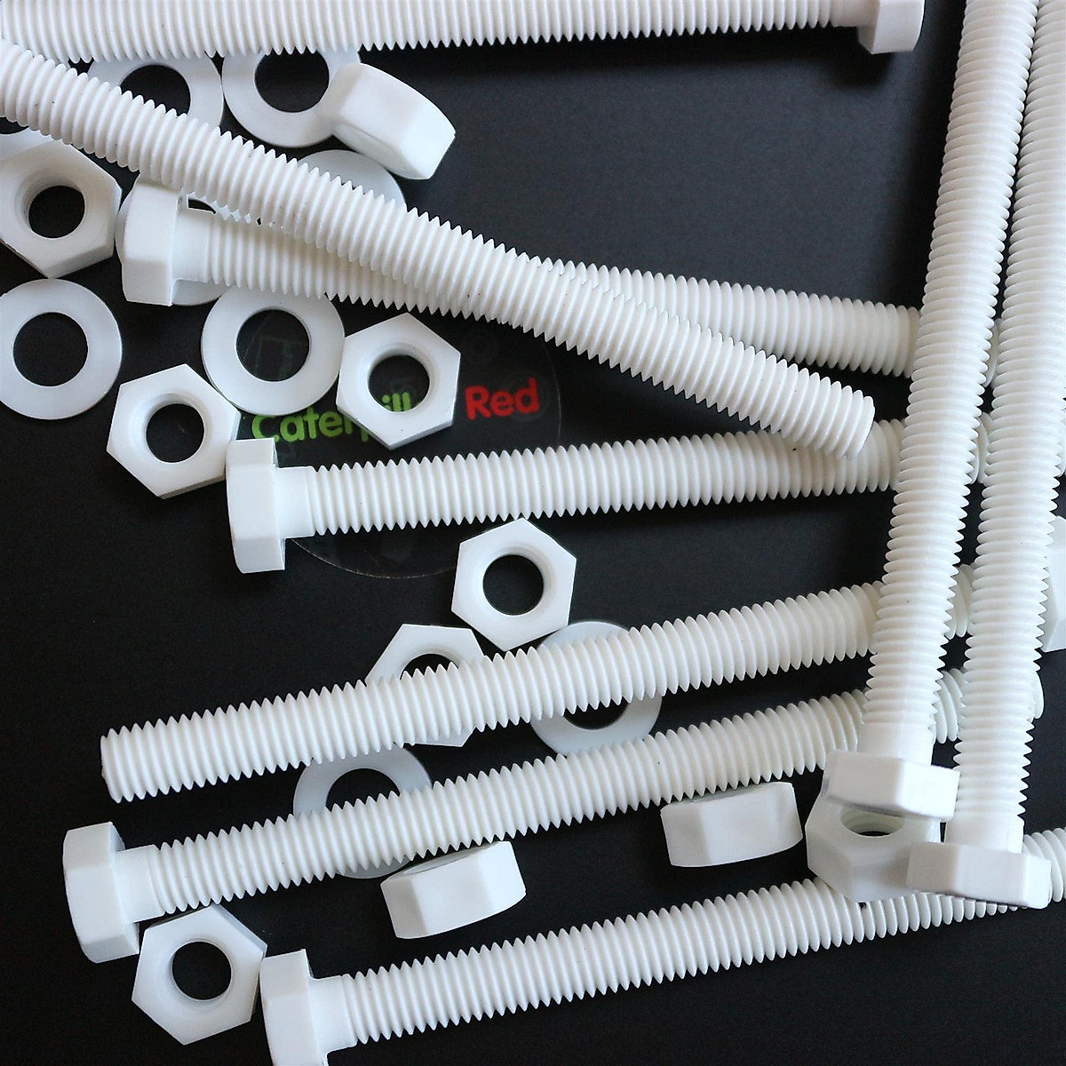 10 x White Hexagon Head Screws Polypropylene (PP) Plastic Nuts and Bolts, Hex Head, Washers, M8 x 100mm, Fastener, Anti-Corrosion, Chemical Resistant, (5/16 x 3 15/16 in)