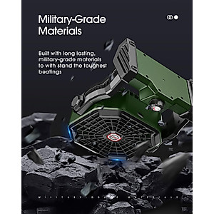 Drchop Portable Rechargeable Fan, 8-Inch Battery Operated Fan with Light & Hook, 10400mAh Travel Tent Fan, Quiet USB Desk Fan for Table, Outdoor, Army Green