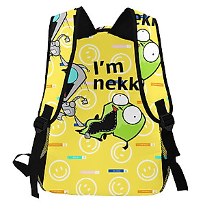 Casual Backpack Invader Cartoon_Zim Unisex High Capacity Students Schoolbag Travel Fashion Shoulders Bag