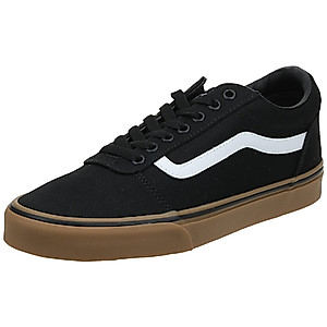 Vans Men's Ward Sneaker, Black ((Canvas) Black/Gum 7hi), 14