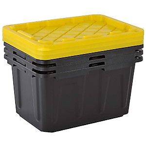Juggernaut Storage 6 Pack Heavy-Duty Plastic Storage Boxes with Lids, 27 Gallon (6)