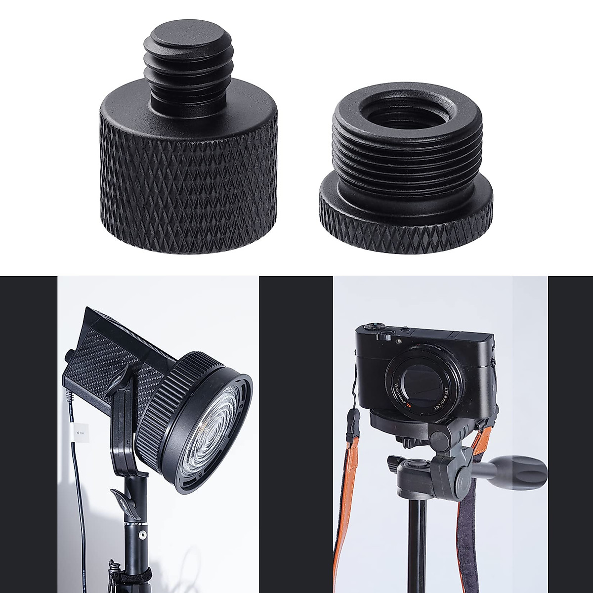 8 Pieces Mic Stand Adapter 5/8 Female to 3/8 Male and 3/8 Female to 5/8 Mic Thread Adapter Set Male Screw Adapter Thread for Camera Monitor Tripod Thread for Adapter Microphone