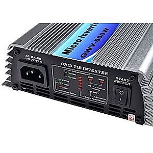 Y&H Grid Tie Inverter 600W Stackable DC30-55V PV Input AC110V MPPT Pure Sine Wave Micro Inverter fit for 30V 36V Solar Panel/36V Battery