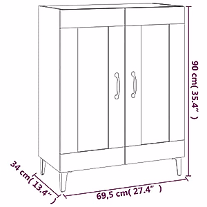 Natulvd Kitchen Sideboard Buffet Cabinet with Double Doors & Metal Legs, Industrial Medical Cupboard Console Table Coffee Bar Cabinet for Entryway, Living Room - Gray