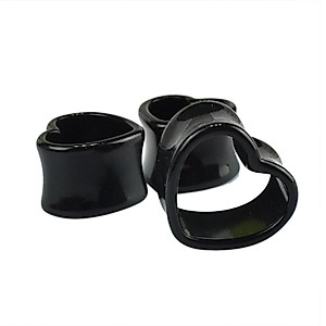 Oyaface 4 PC Heart Shaped Tunnels Double Flare Acrylic Ear Gauges Expander Stretching Piercing Set Black & White 00G