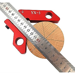 DDWT YX-3 Center Finder Woodworking Square Center Scribe 45 90 Degrees Angle Line Scriber Marking Tools Metric and Inch Ruler Magnetic Wood Measuring Scribe Tool