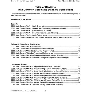Mark Twain Media | Common Core Math Workouts Workbook | 7th Grade, 64pgs