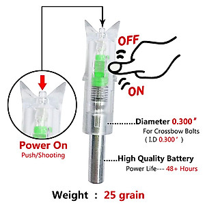 XHYCKJ New Lighted Nocks for Arrows with .300/7.62mm Inside Diameter Led Nock Turn on Automatically When Shot,6 Pack