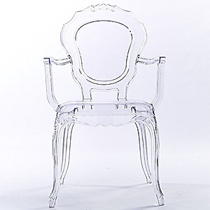 2xhome - Belle Style Ghost Chair Ghost Armchair Dining Room Chair - Armchair Lounge Chair Seat Higher Fine Modern Designer Artistic Classic Mold (Clear Jorge x1)