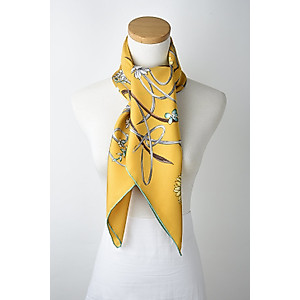 corciova Naples Yellow Western Neck Scarf Men Neckerchief 21x21 Women Silk Hair Scarf Ladies Short Bandana Headband Headscarf