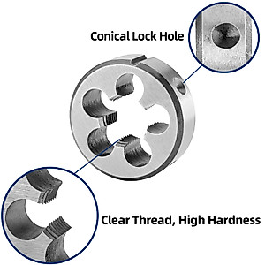Burkit M14 X 1.5 Tap and Die Set, M14 x 1.5 Machine Thread Tap and Round Die Right Hand
